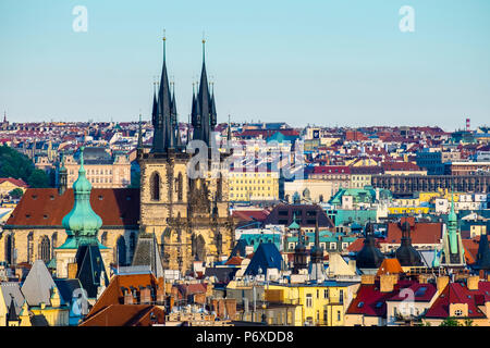 View Of Prague From Letna Park In Winter, Czech Republic, Europe Stock ...