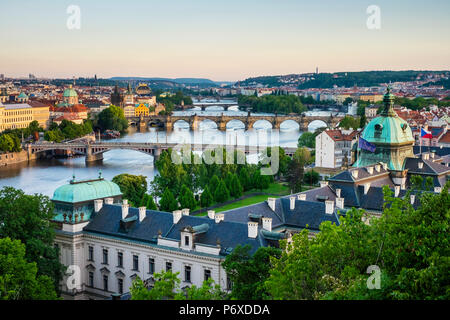 View Of Prague From Letna Park In Winter, Czech Republic, Europe Stock ...