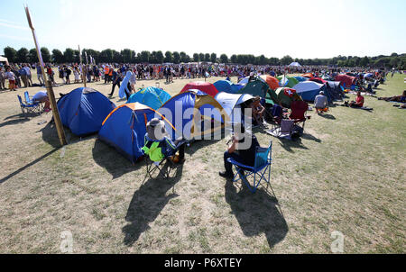 Spectators in the queue on day four of the 2025 Wimbledon Championships ...