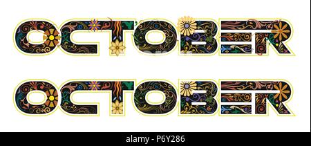 October the name of the month Stock Vector Image & Art - Alamy