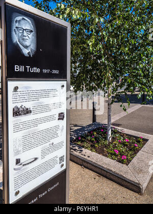 Bill Tutte memorial in Newmarket, Suffolk. Tutte broke the extremely ...