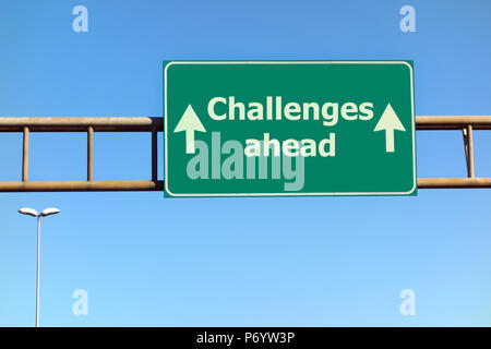 Challenges Ahead Road Sign Stock Photo - Alamy