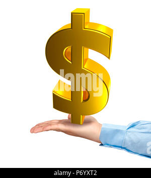 Hand holding dollar symbol Stock Photo - Alamy