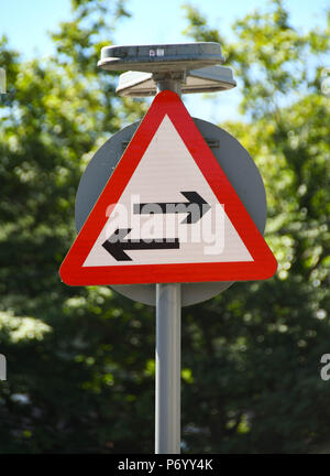 warning triangle two way traffic ahead Stock Photo: 52806554 - Alamy