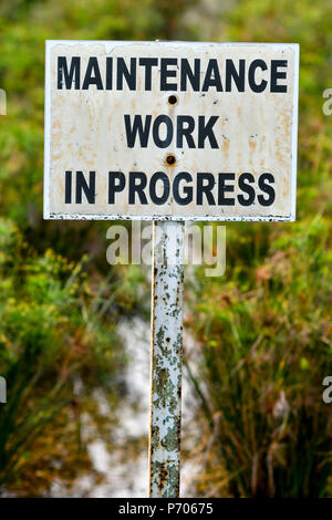 Maintenance work in progress sign board Stock Photo - Alamy