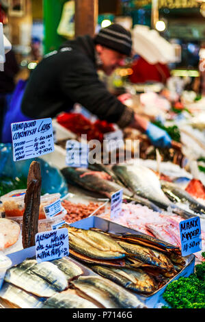 Scenes inside Borough Market at London Bridge in London England Stock ...