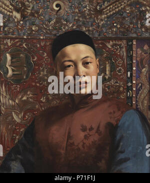 Hubert Vos's painting of a young manchu man Stock Photo - Alamy
