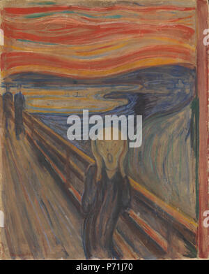 the Scream by Edvard Munch, 1893. Cardboard, oil, tempera, pastel. The ...