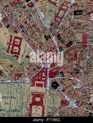 The 'Cuartel de San Gil' on the map of Facundo Cañada from 1902 depicts ...
