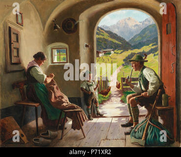 Rau Emil - a Summer's Day in Front of the House 2 (Young Couple in ...