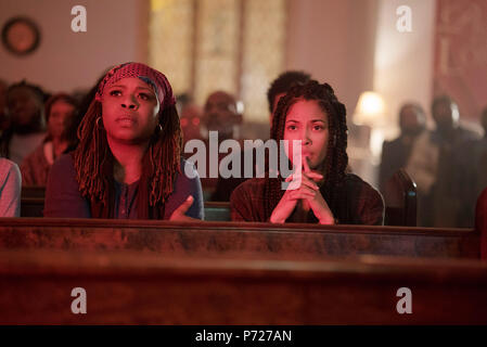 THE FIRST PURGE, from left: Lex Scott Davis, Joivan Wade, 2018. ph ...