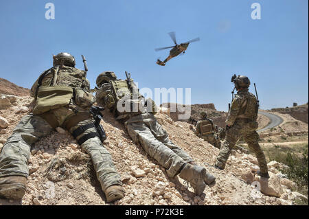 A Royal Jordanian Air Force UH-60 Black Hawk helicopter flies during a ...