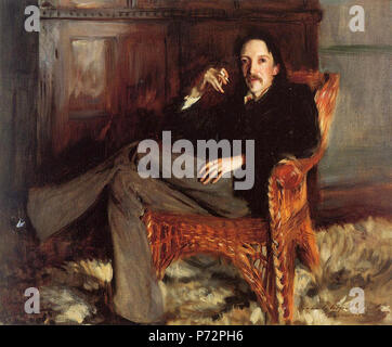Portrait of Robert Louis Stevenson, the renowned Scottish author ...