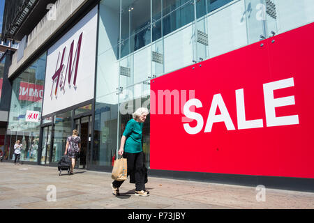 A sale poster outside H&M, Kings Mall Shopping Centre, Hammersmith ...