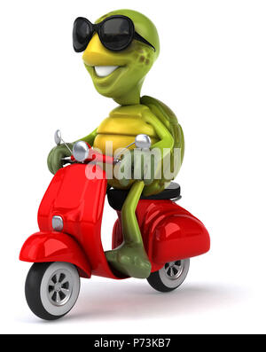 Fun 3D cartoon green turtle Stock Photo - Alamy
