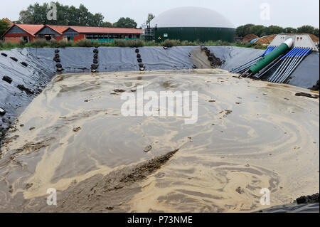 Germany, Biogas plant and slurry pond of milk cow farm Stock Photo - Alamy