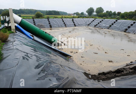 Germany, Biogas plant and slurry pond of milk cow farm Stock Photo - Alamy