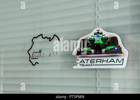 Former Caterham F1 headquarters in Leafield, Oxfordshire, UK. Image ...