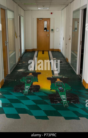 Former Caterham F1 headquarters in Leafield, Oxfordshire, UK. Image ...