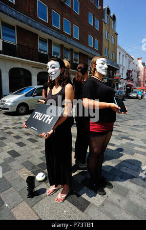 Anonymous silent protest in Brighton, English Seaside Town, Brighton ...