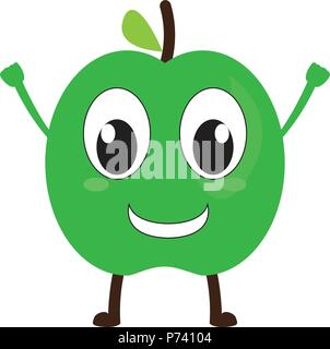 Isolated happy apple emote Stock Vector Image & Art - Alamy