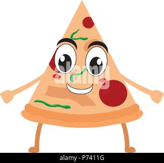 Isolated happy slice of pizza Stock Vector Image & Art - Alamy