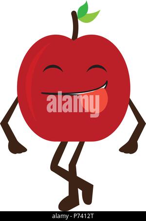 Isolated happy apple emote Stock Vector Image & Art - Alamy