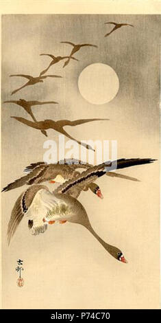 Ohara Koson – Geese in Flight (Ganzen in vlucht) | Archium Stock Photo ...