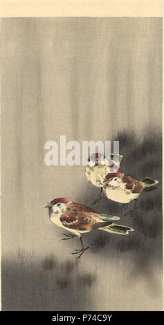 Ohara Koson – Tree Sparrows in Flight (Sparrows in flight), c. 1900 ...
