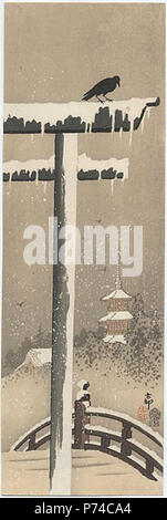 Ohara Koson – Torii and Crow in the Snow (Torii in de sneeuw), c. 1900 ...