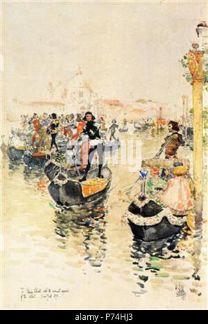 Work by Childe Hassam . before 1935 135 Hassam - bowl-of-goldfish Stock ...