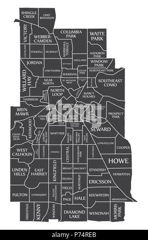 Map of Minnesota with counties. Simple state border map with county ...
