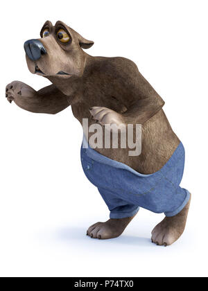Cartoon bear sneaking Stock Photo - Alamy