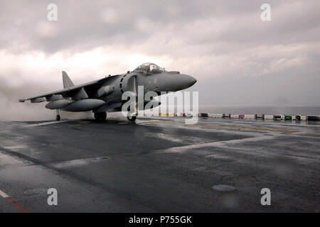 Italian Navy, pilot of an AV-8B VTOL aircraft on board the Garibaldi aircraft carrier Stock ...