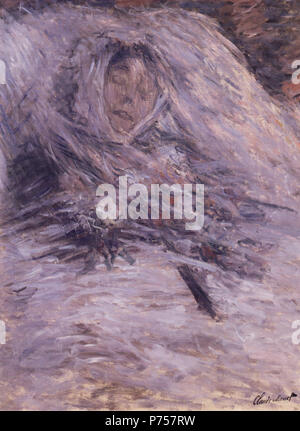 . French: Camille Monet sur son lit de mort Camille Monet on her ...