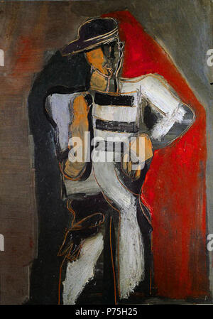 The painting “Stehende Person mit Schirmmütze” (Standing Person with ...