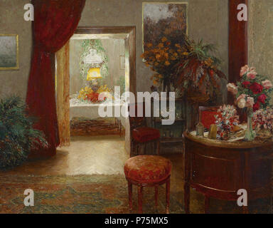 Olga Wisinger-Florian Interieur mit festlich gedecktem Tisch Stock ...