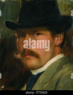 Self-Portrait with a Hat 1900 by Paul Raud Stock Photo - Alamy
