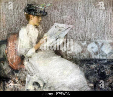 James Guthrie The Morning Paper 1890 Stock Photo - Alamy