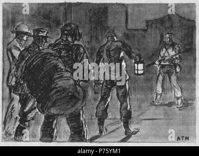 English: Nanking, China, ink drawing by Arman Manookian, Honolulu ...