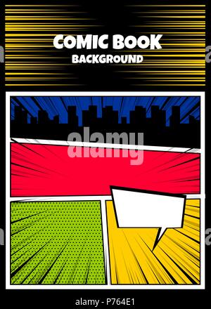 Color comics book cover vertical backdrop Stock Vector Image & Art - Alamy