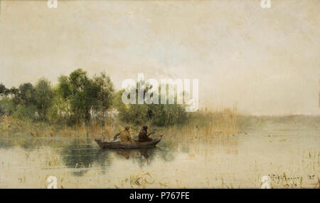 'Duck Hunters on a Lake' by Ivan Pavlovich Pokhitonov, painted in 1885 ...