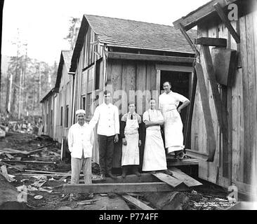 Photograph of Mess Hall at a Logging Camp; Scope and content: Original ...