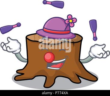 Clown tree stump mascot cartoon Stock Vector Image & Art - Alamy