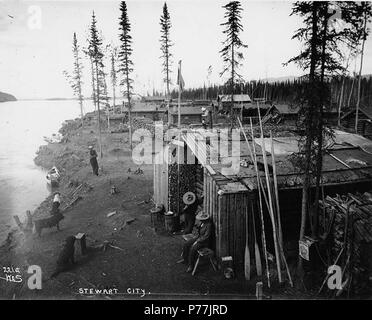 Stewart City on the Stewart River, Yukon Territory, ca 1898 Stock Photo ...