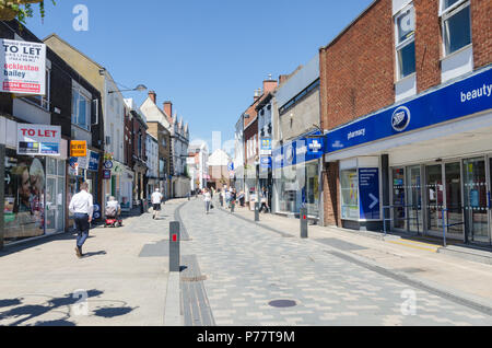 High street shops in Uttoxeter town centre Staffordshire England UK ...