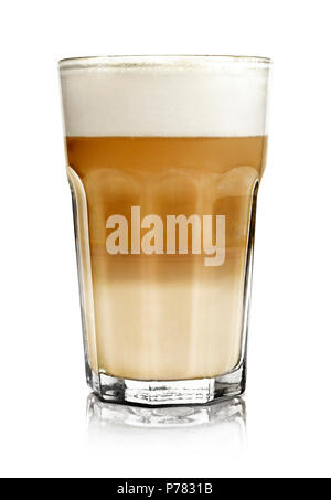 Glass of tasty aromatic latte on wooden background Stock Photo - Alamy