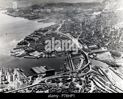 Estados Unidos de América. Boston. Vista aérea. Años 1950 Stock Photo ...