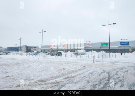 Hermiston Retail Park, Consett, County Durham, after a heavy fall of ...