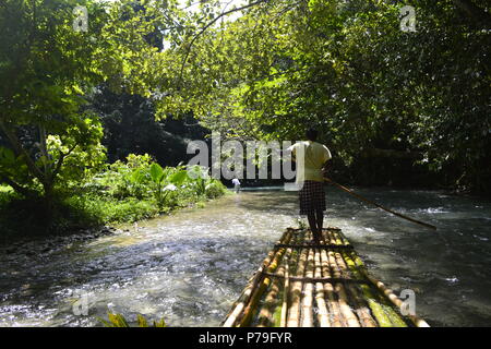 Jamaica River Rafting on Bamboo Raft on Martha Brae River near Montego ...